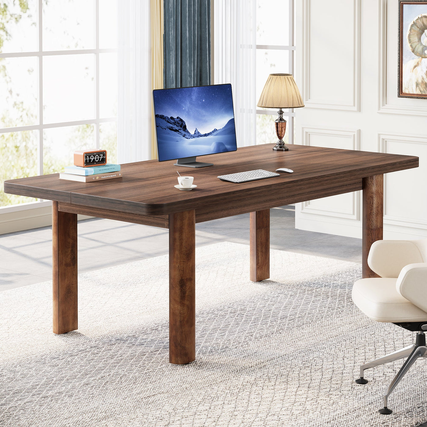 Tribesigns Wood Executive Desk, 62.99" Computer Desk Conference Table