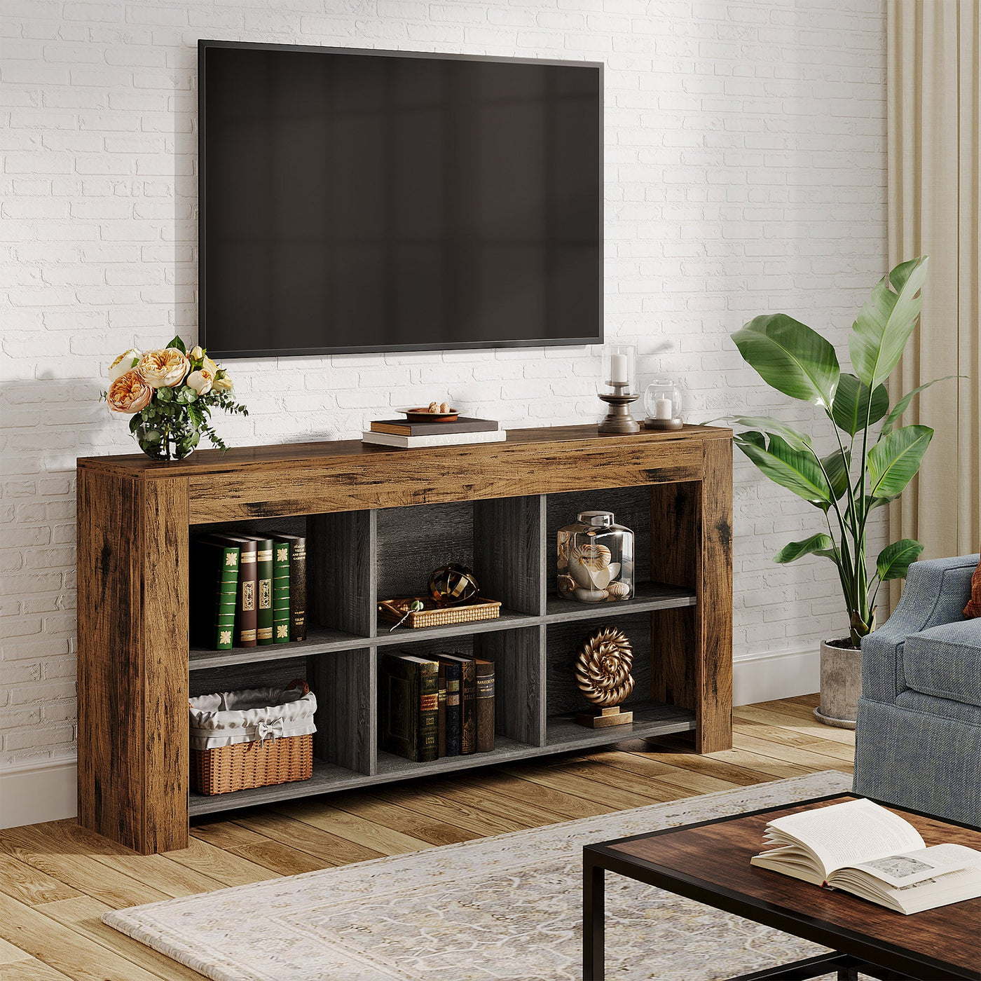 Tribesigns Wood Sofa Table, Rustic Console Table Entryway Table