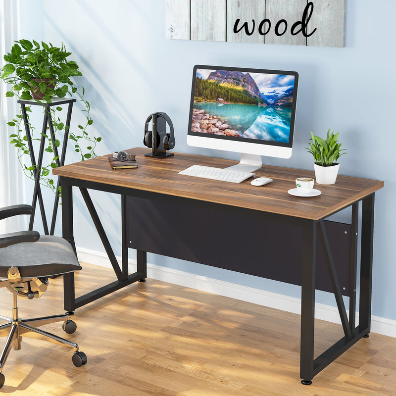 55 Inch Desk, Simple Computer Desk Modern Writing Desk-Tribesigns