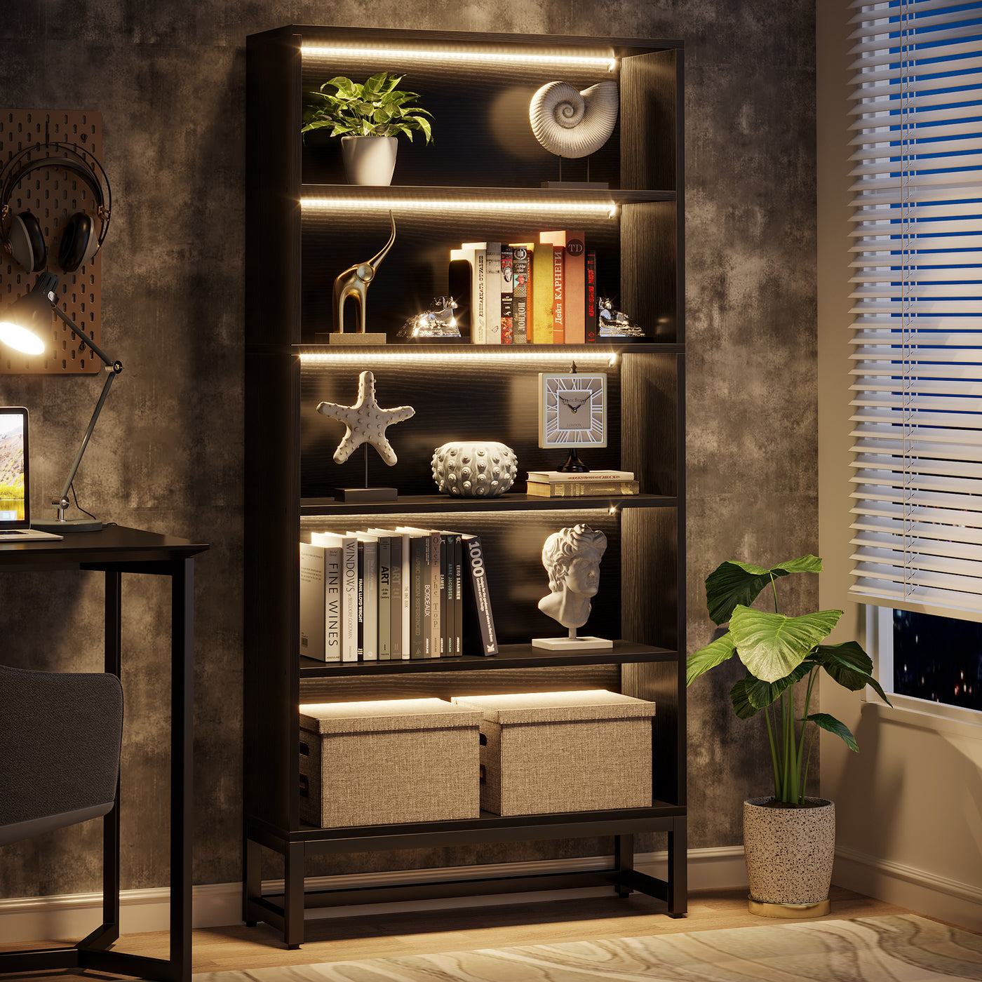 Tribesigns Bookcase, 70.8” Tall Bookshelf with 5-Tier Storage Shelves