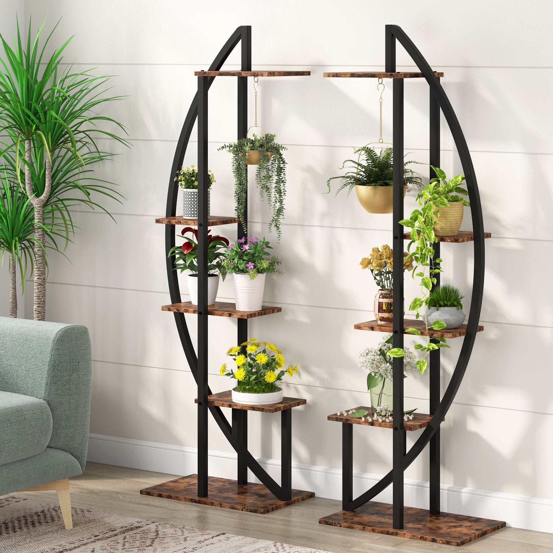 Tribesigns Plant Stand, 5-Tier Curved Flower Display Shelf Pack of 2