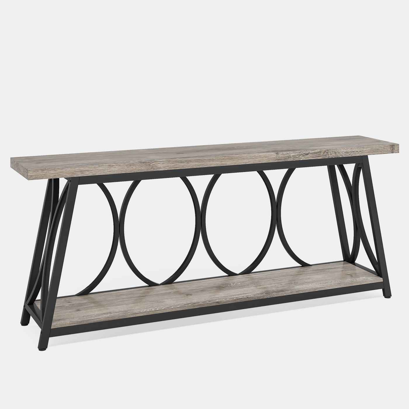 Tribesigns 2-Tier Console Table, 70.9" Industrial Hallway Sofa Table