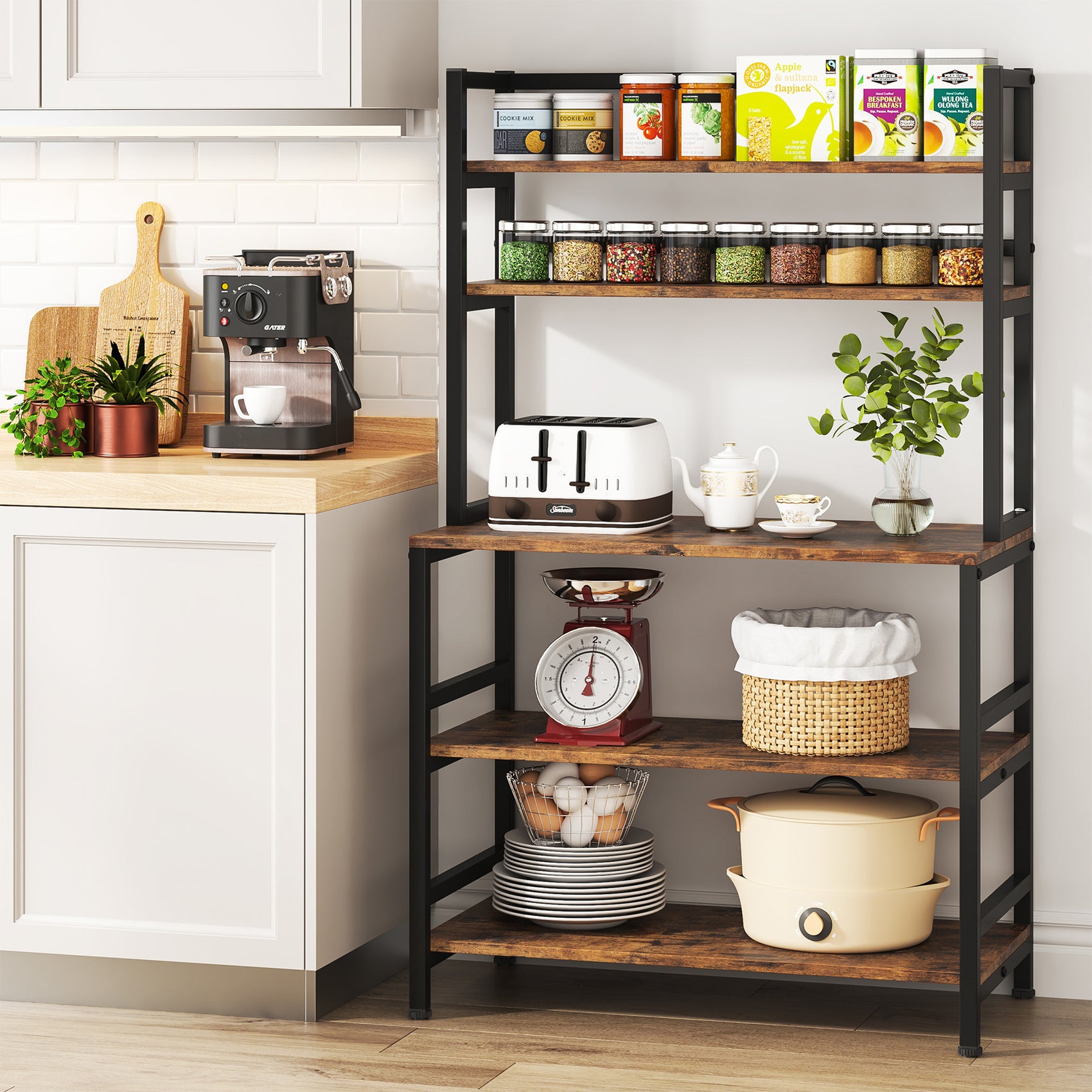 Tribesigns Kitchen Baker's Rack, 5-Tier Kitchen Utility Storage Shelf ...