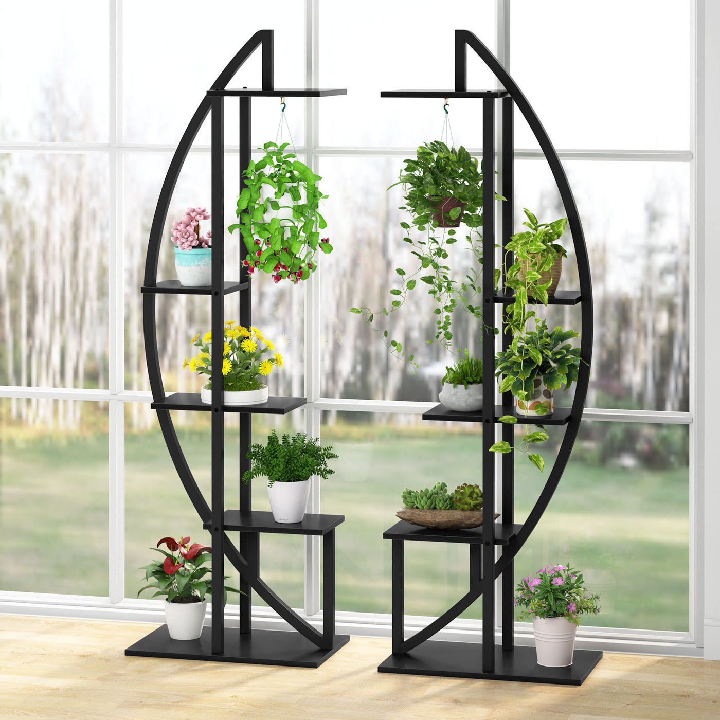 Tribesigns Plant Stand, 5-Tier Curved Flower Display Shelf Pack of 2 ...