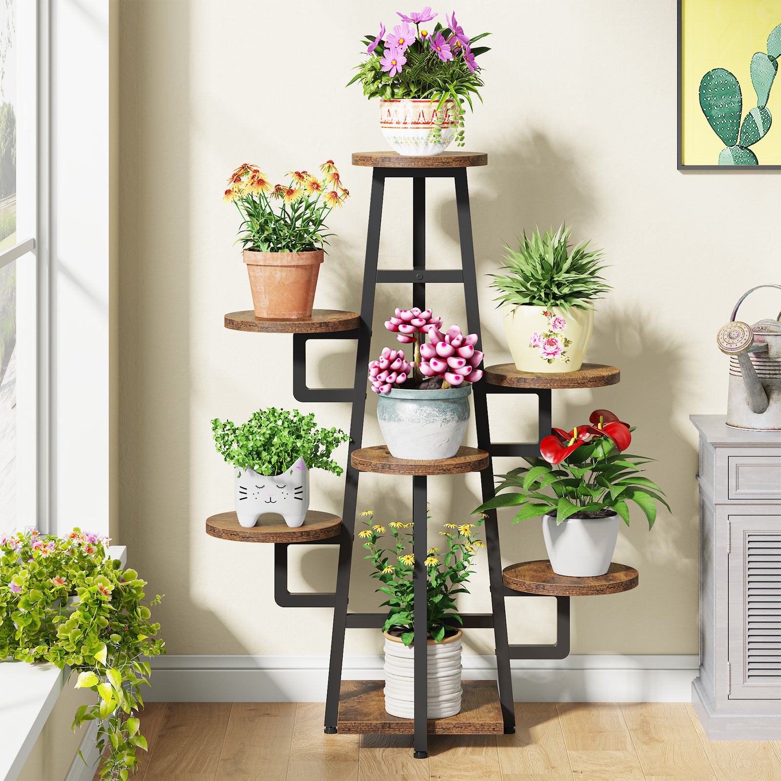 Tribesigns Plant Stand, 7 Tier Plant Pots Holder Rack Flower Shelf ...