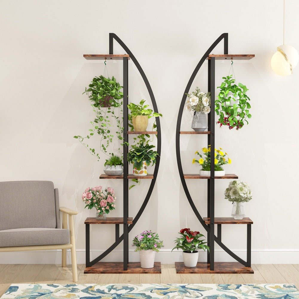 Tribesigns Plant Stand Pack of 2, 5-Tier Bonsai Flower Display Shelf