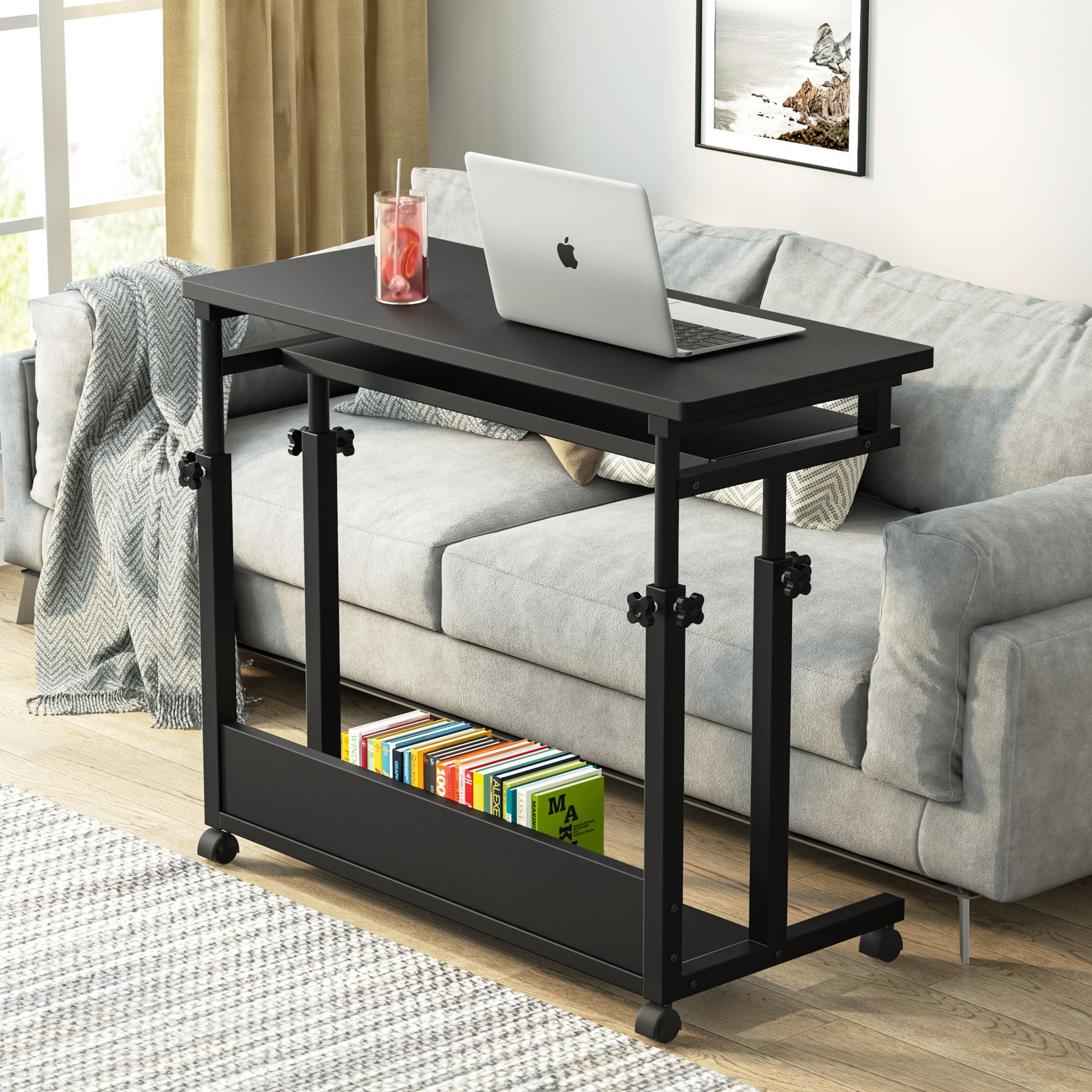 Tribesigns Height Adjustable Desk Rolling Standing Desk Portable Desk