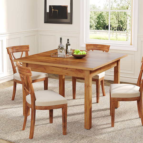 Tribesigns 39.4'' Square Dining Table with Solid Wood Legs for 4-Tribesigns