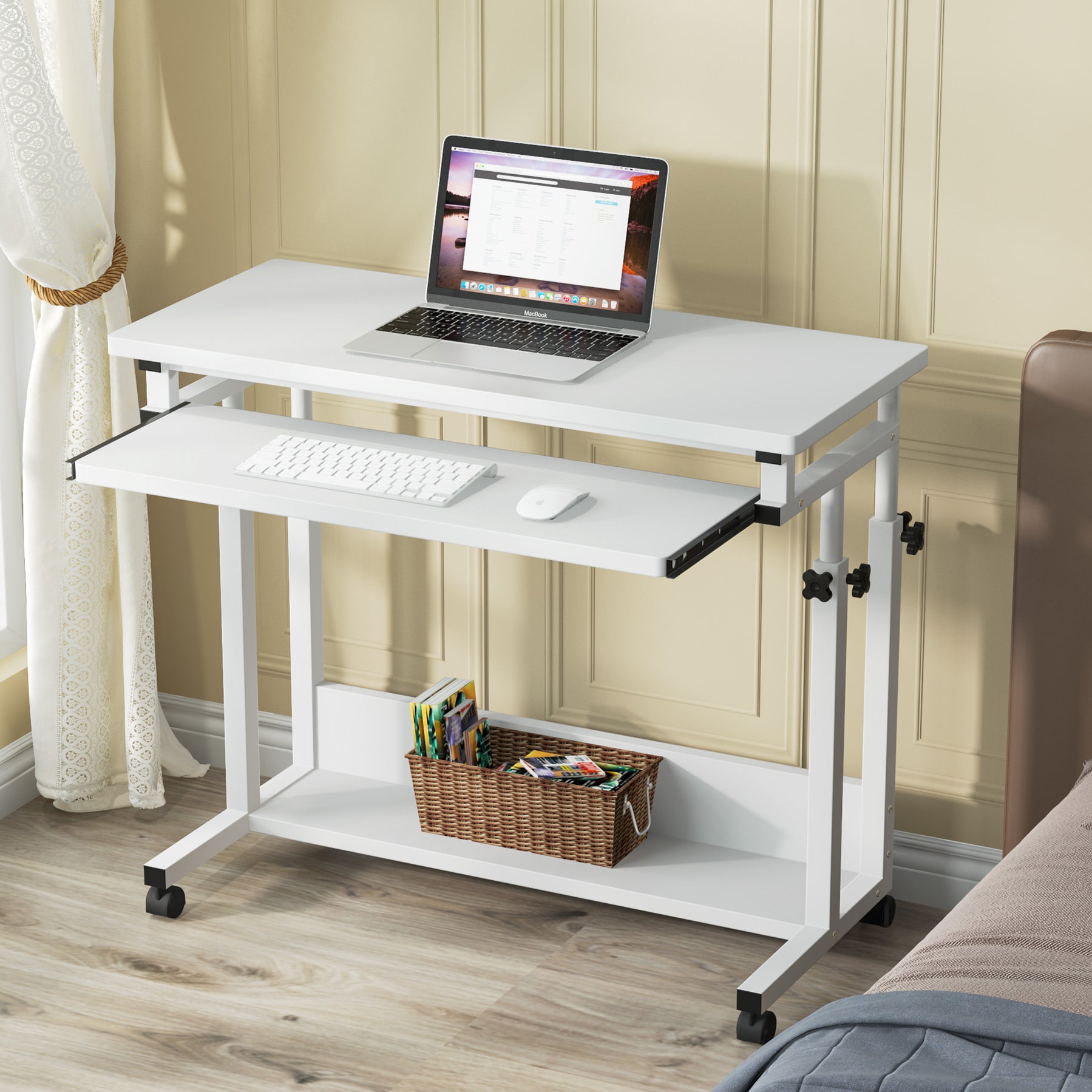 Tribesigns Height Adjustable Desk Rolling Standing Desk Portable Desk