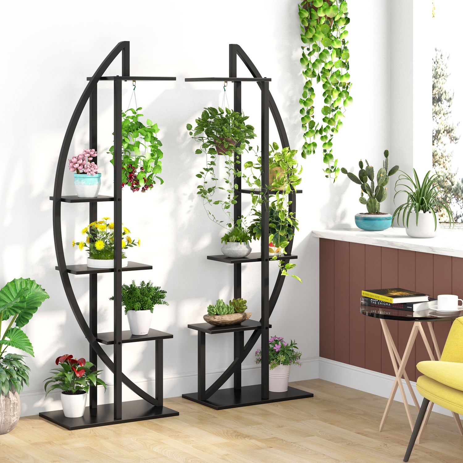 Tribesigns Plant Stand, 5-Tier Curved Flower Display Shelf Pack of 2 ...
