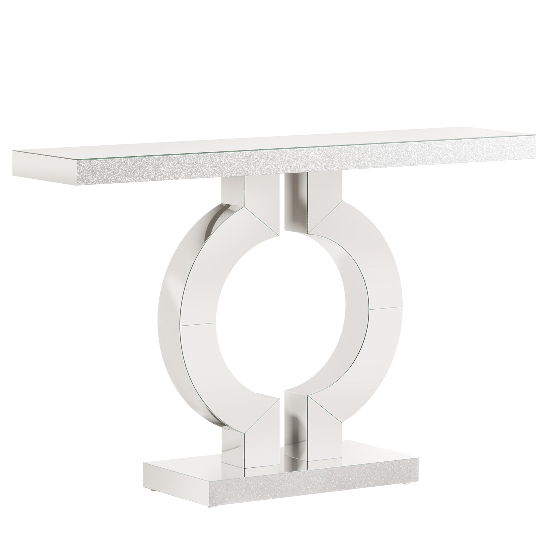 Tribesigns 43" Mirrored Console Table Sofa Table with O-Shaped Base