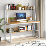 Tribesigns Compact Computer Desk with Hutch & Storage Shelf