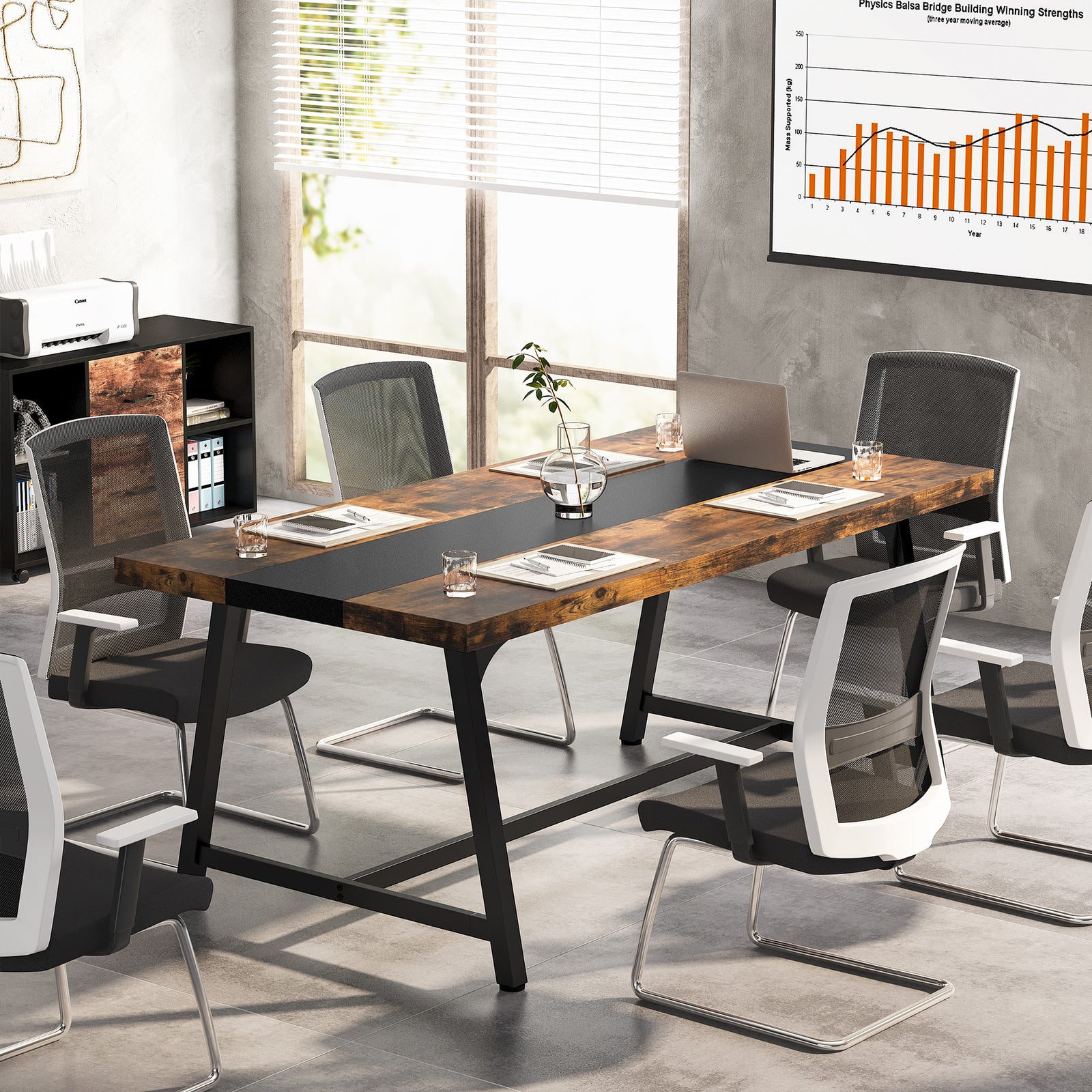 Tribesigns 6FT Conference Table, 70.8" Executive Desk Meeting Table ...