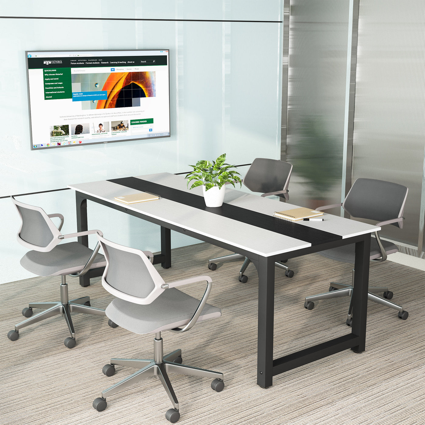 Tribesigns Conference Table, Rectangular Meeting Seminar Table
