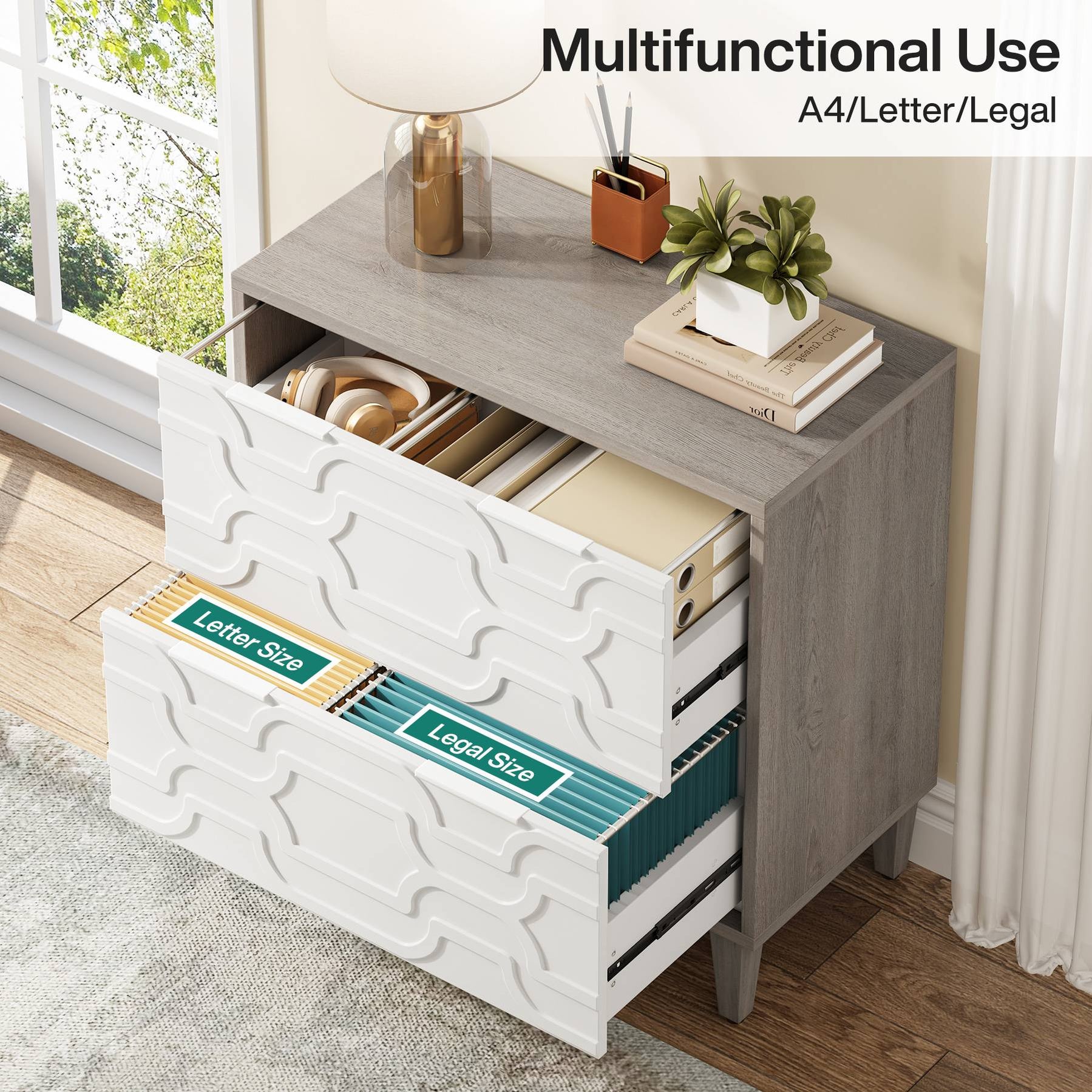 Tribesigns 2-Drawer File Storage Cabinet for A4/Letter/Legal Size