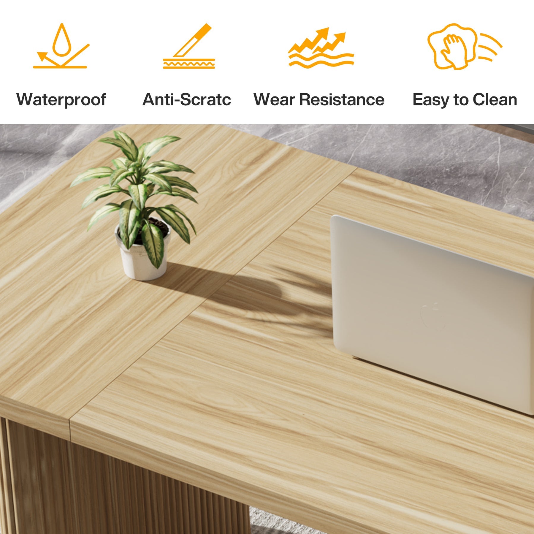 Tribesigns 62.2" Wood Executive Computer Desk Simple Writing Table