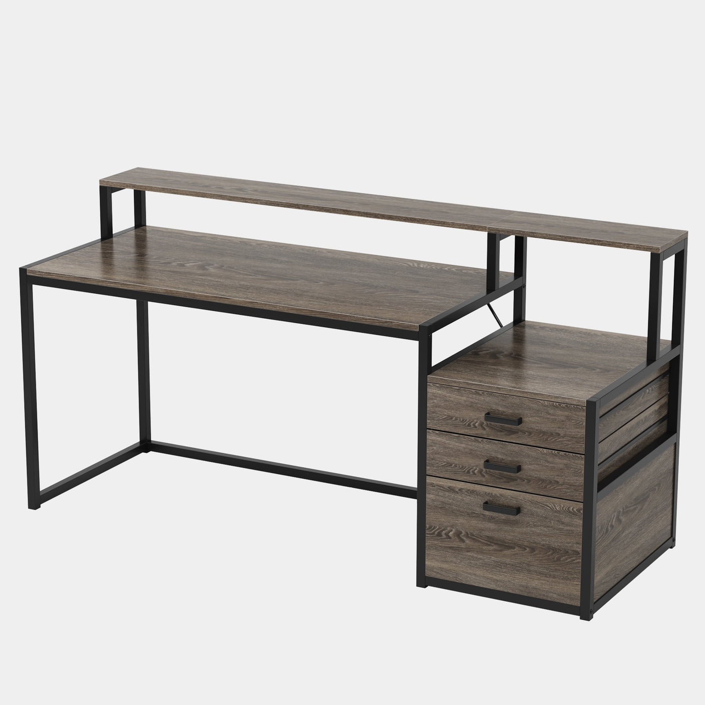 Tribesigns Computer Desk, 63" Office Desk with Drawers & Monitor Stand