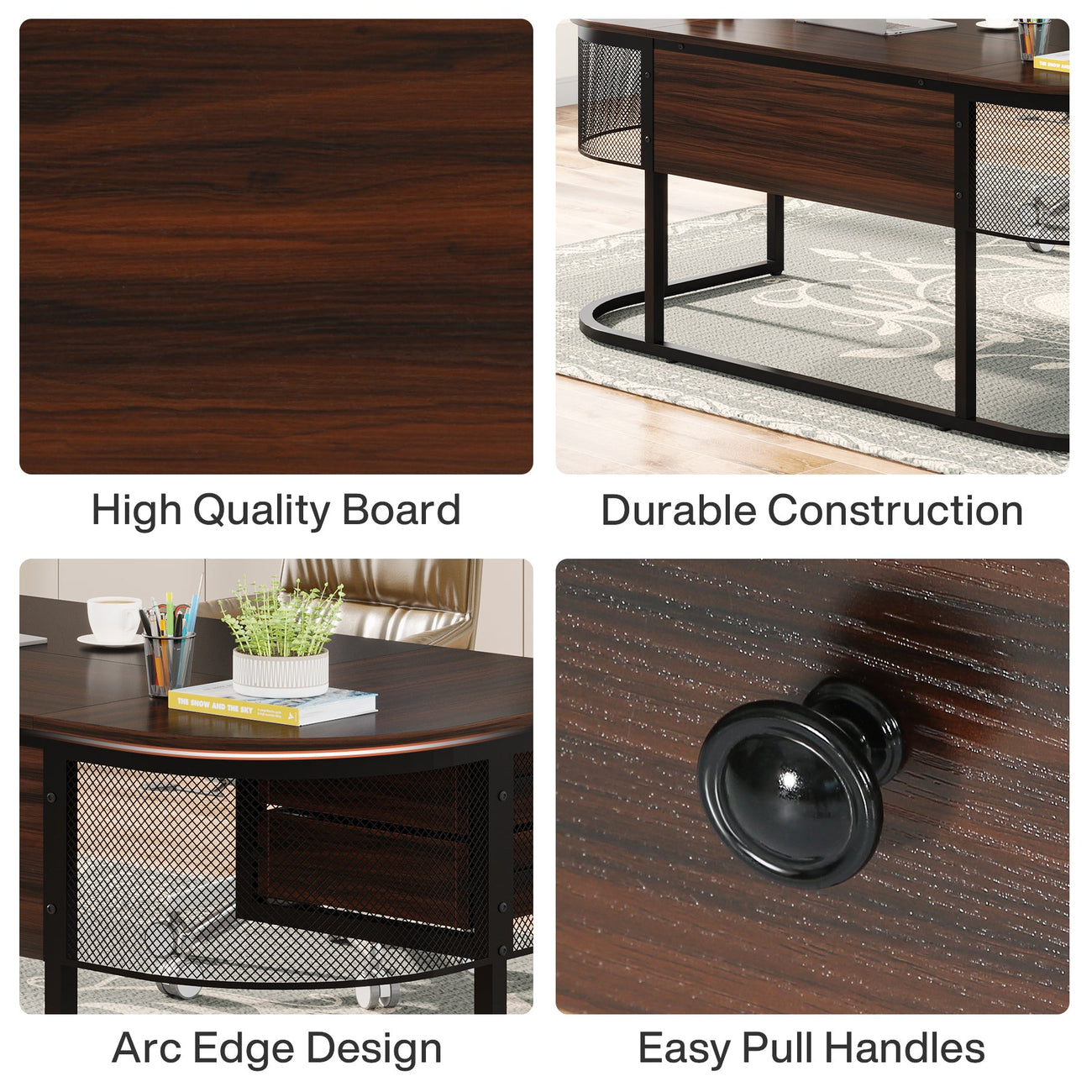 Tribesigns 63-Inch Computer Desk Executive Desk with 4 Drawers-Tribesigns