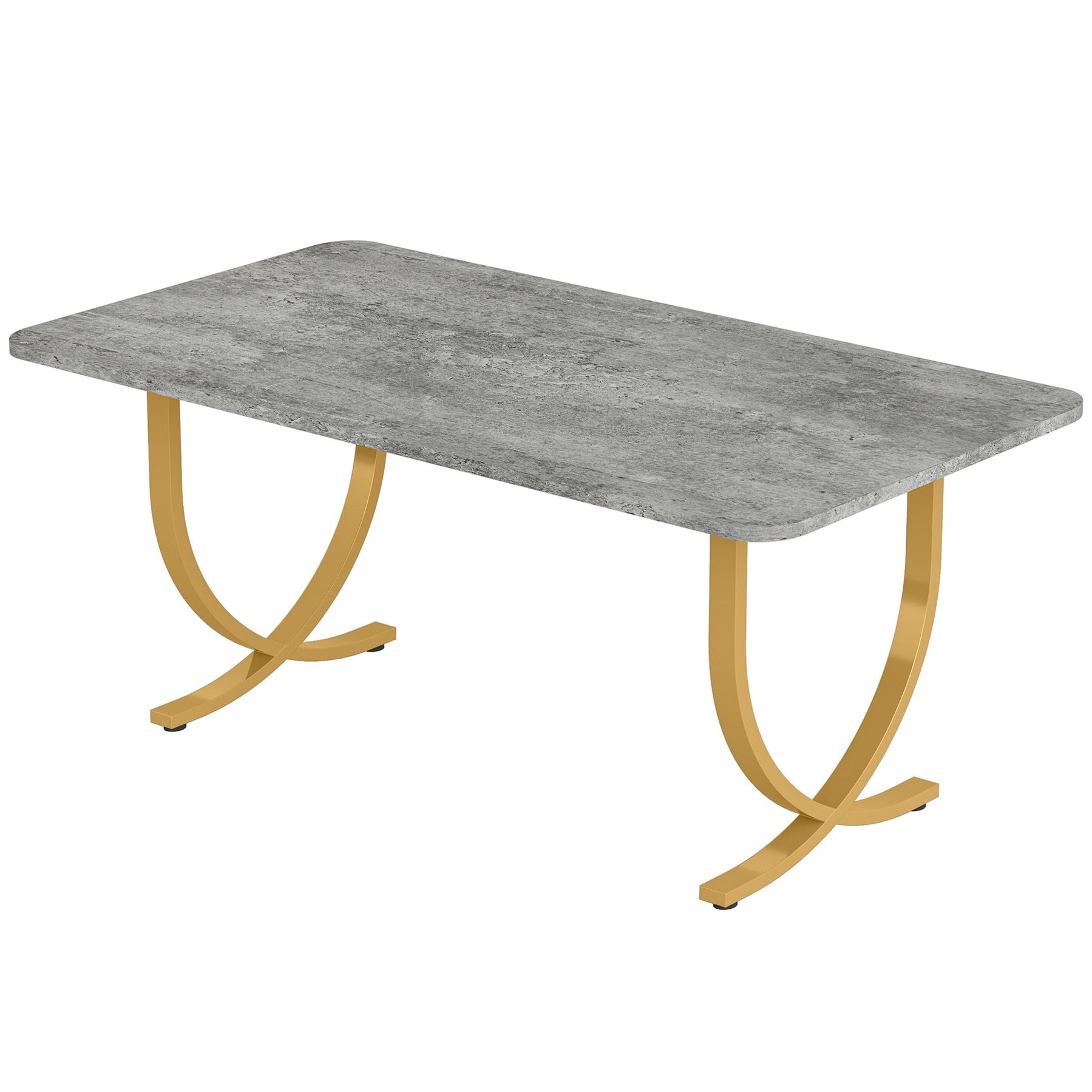 Tribesigns 63" Modern Dining Table with Faux Marble Table Top