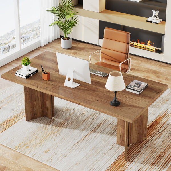 Tribesigns 63" Wood Executive Desk Computer Desk with Large Tabletop ...