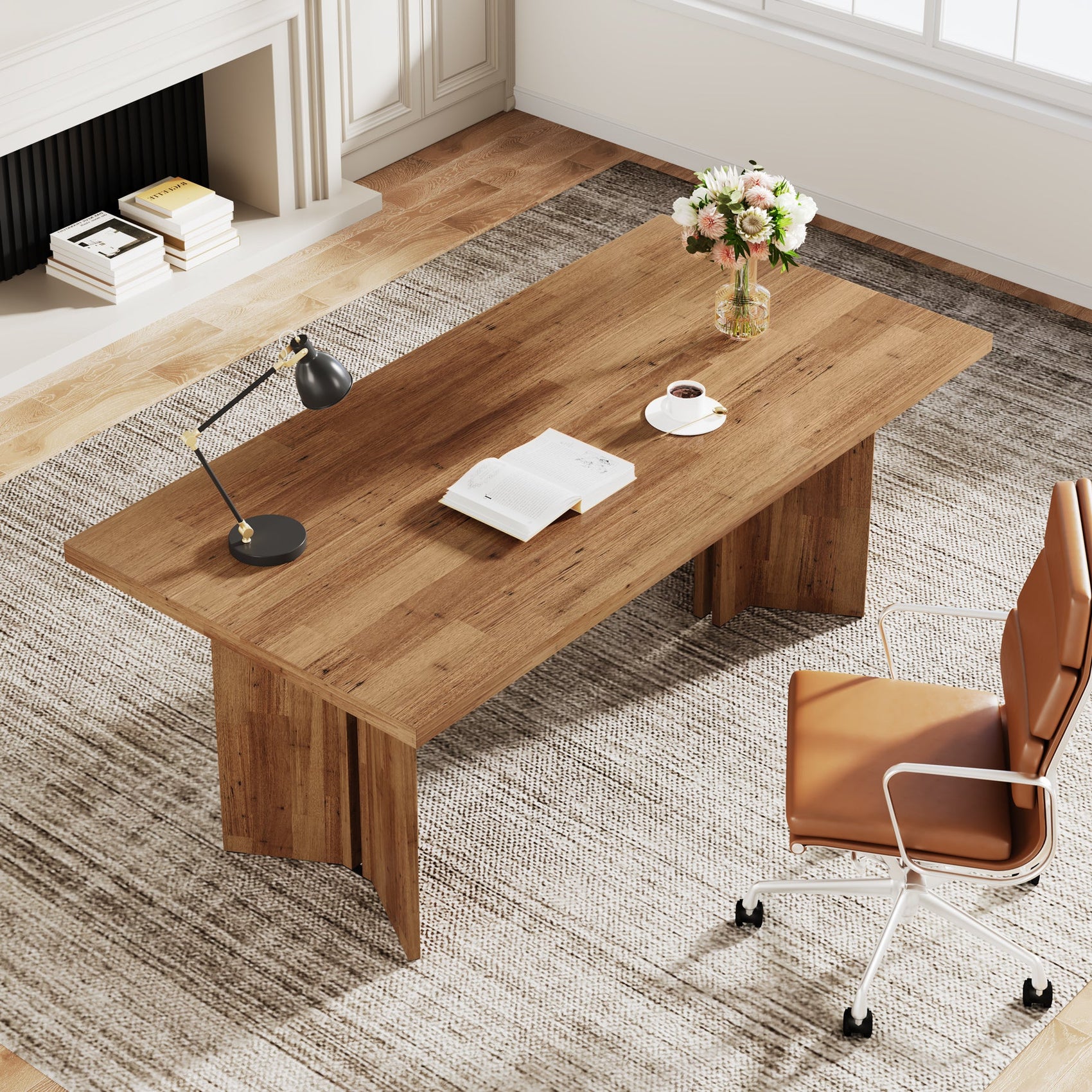 Tribesigns 63" Wood Executive Desk Computer Desk with Large Tabletop ...