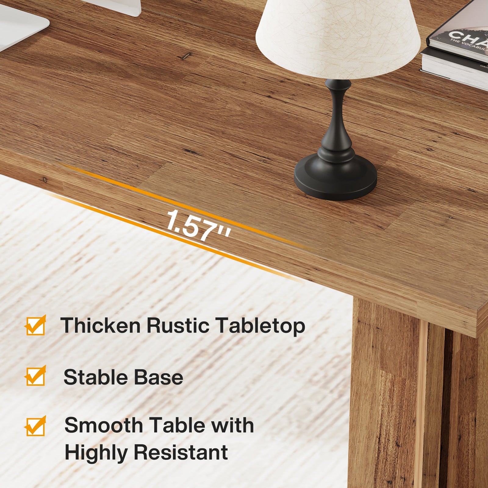 Tribesigns 63" Wood Executive Desk Computer Desk with Large Tabletop ...