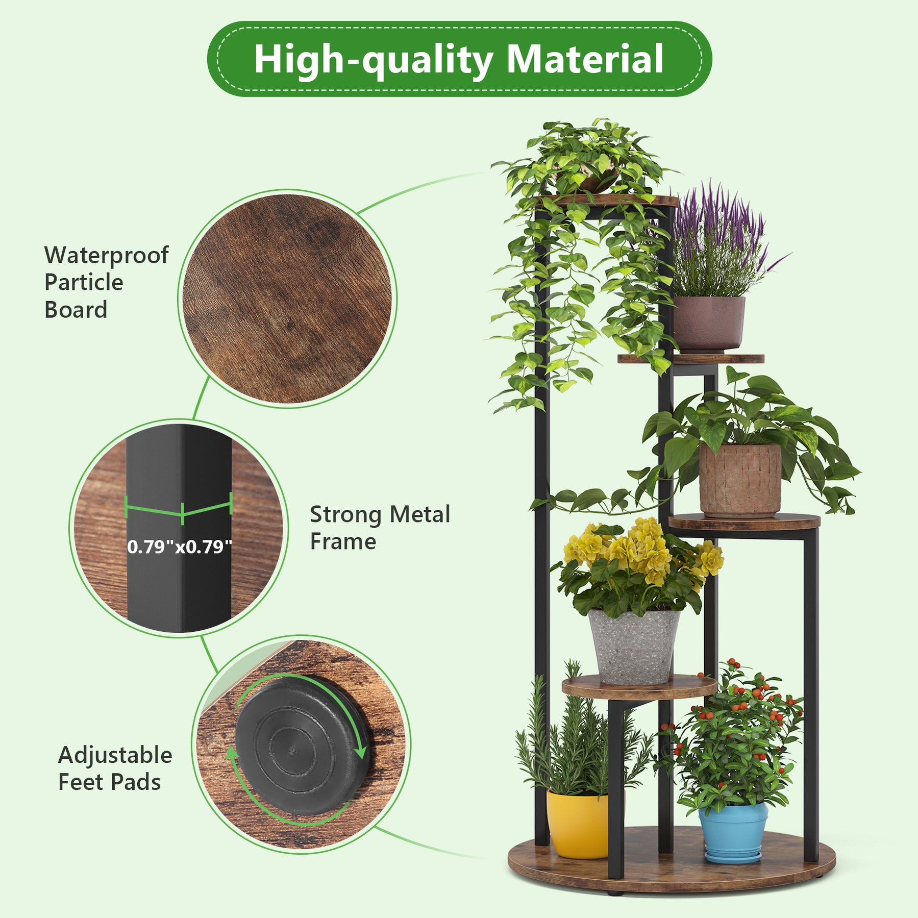 Tribesigns 4-Tier Plant Stand, Corner Plant Shelf Flower Pot Stands
