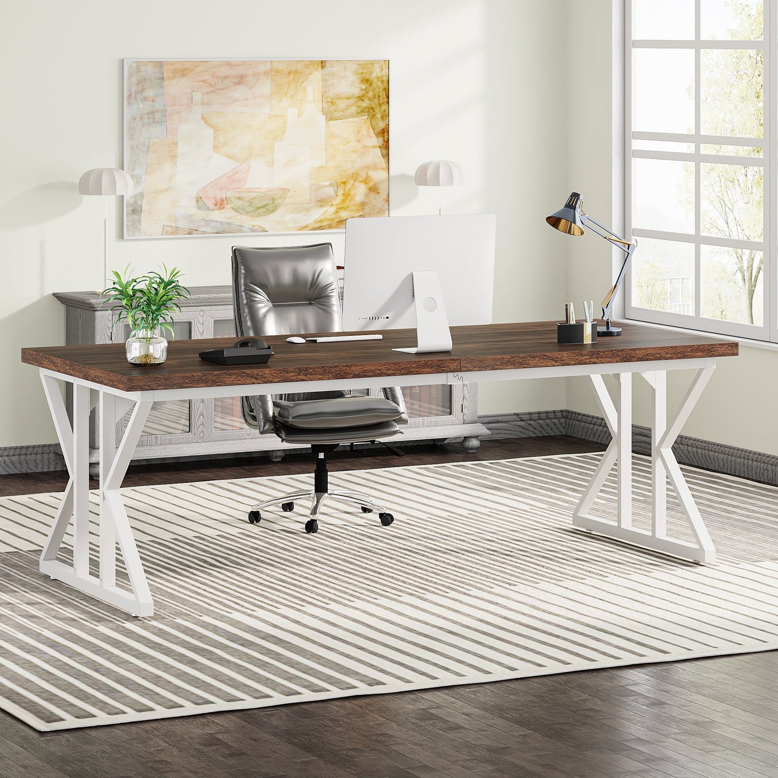 2 Person Desk | Double Desk Home Office - Tribesigns