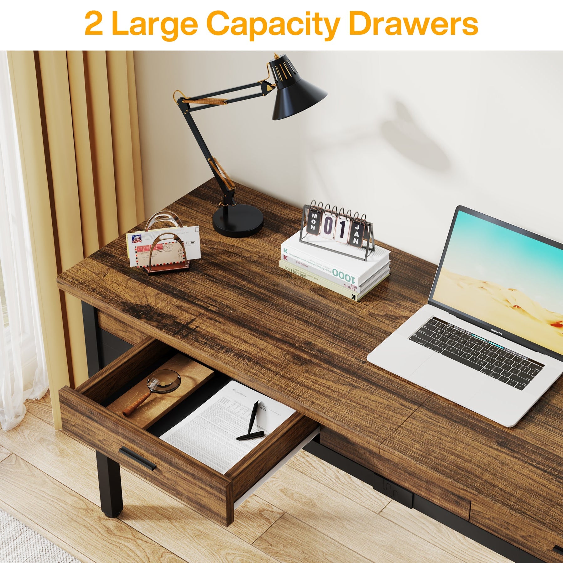 2 Person Desk | Double Desk Home Office - Tribesigns