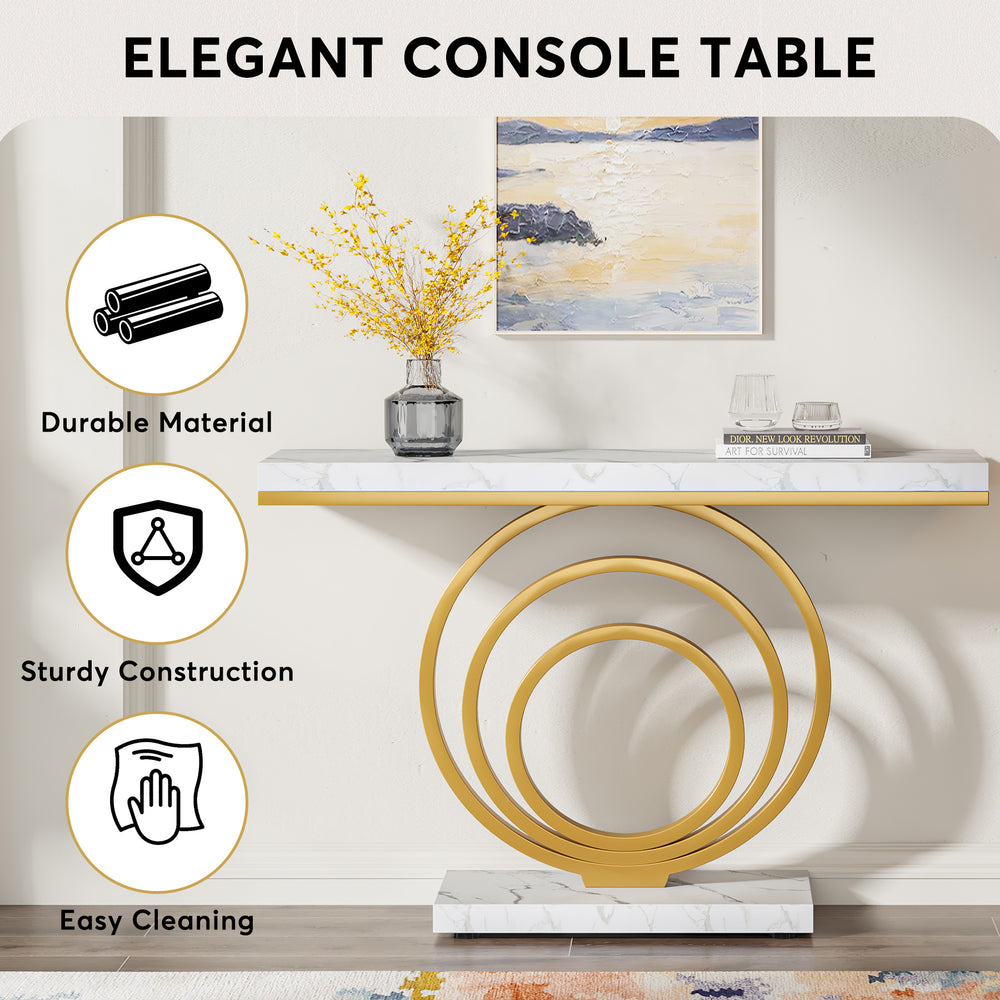 Tribesigns Console Table, 41" Entryway Sofa Table with Ring Base-Tribesigns