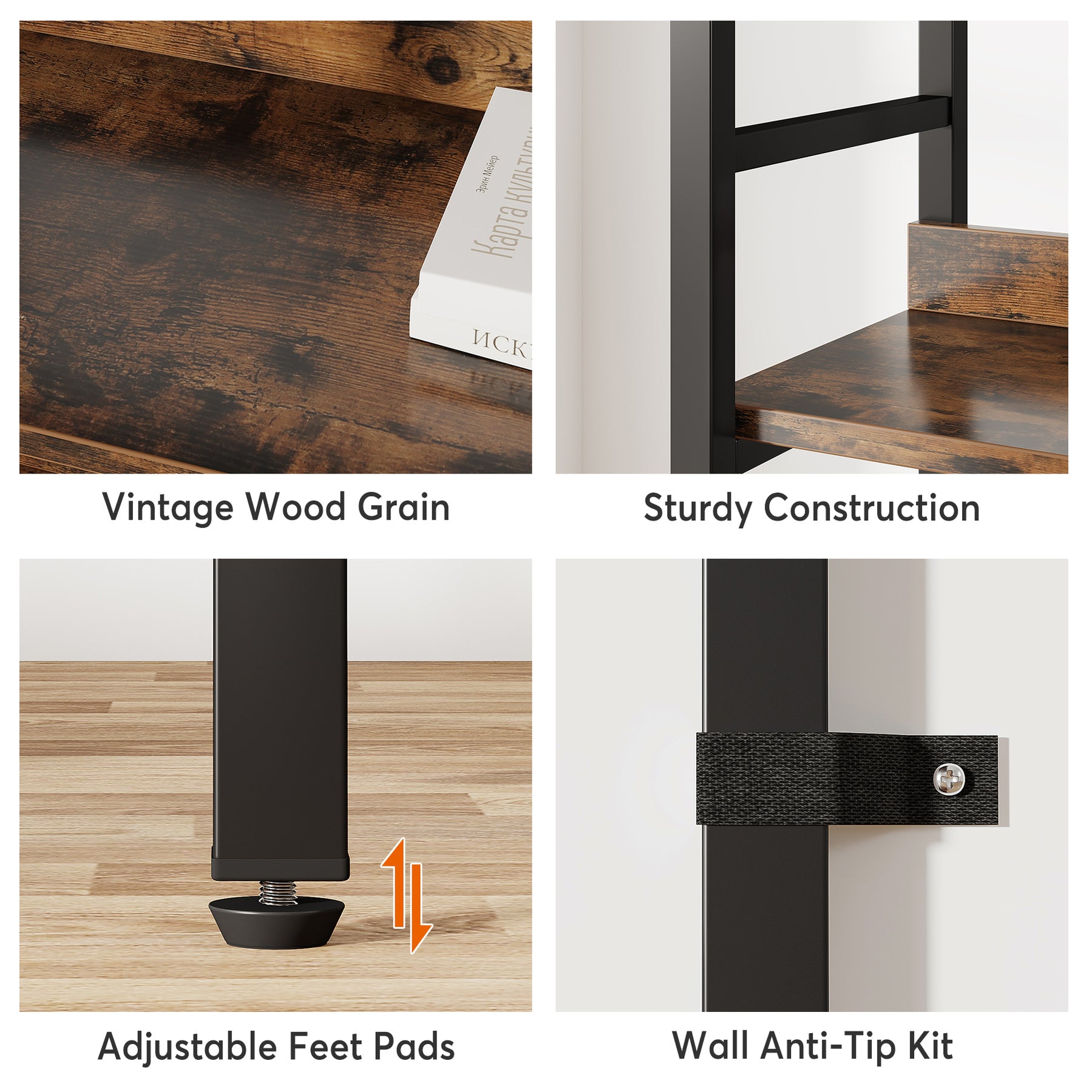 Tribesigns Bookshelf, Double Wide 5-Tier Bookcase Storage Shelves Unit