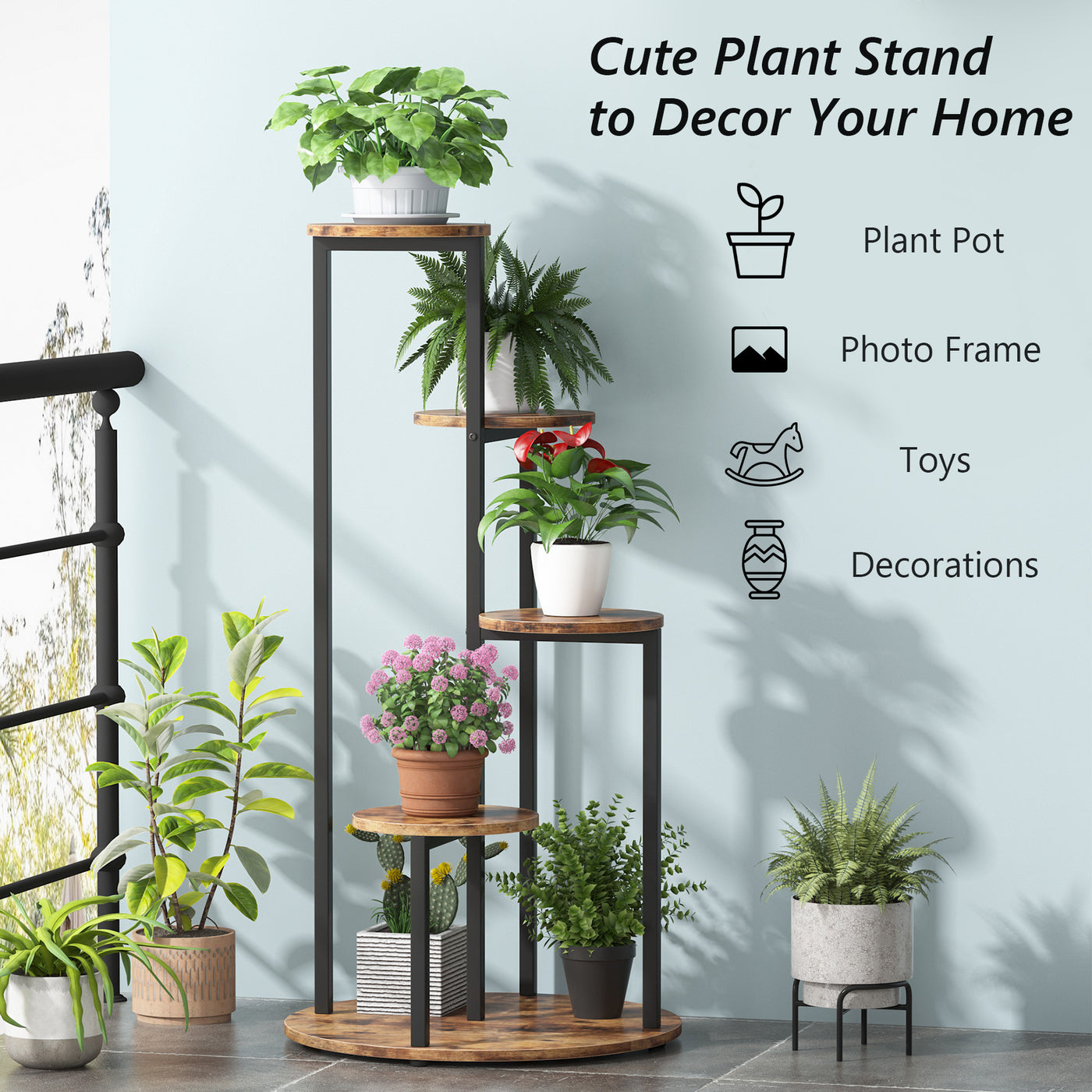 Tribesigns 4-Tier Plant Stand, Corner Plant Shelf Flower Pot Stands