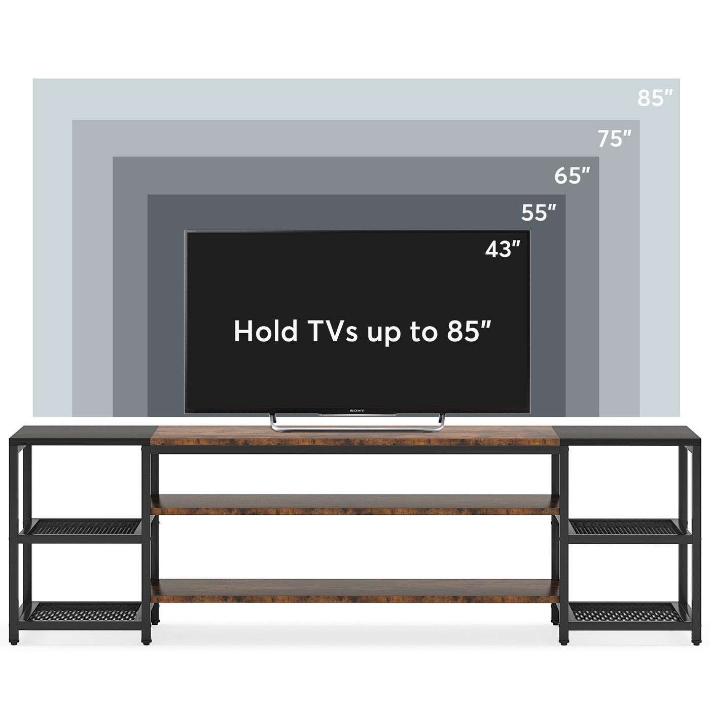 Tribesigns 3-Tier TV Stand Media Entertainment Center for TV up to 85"