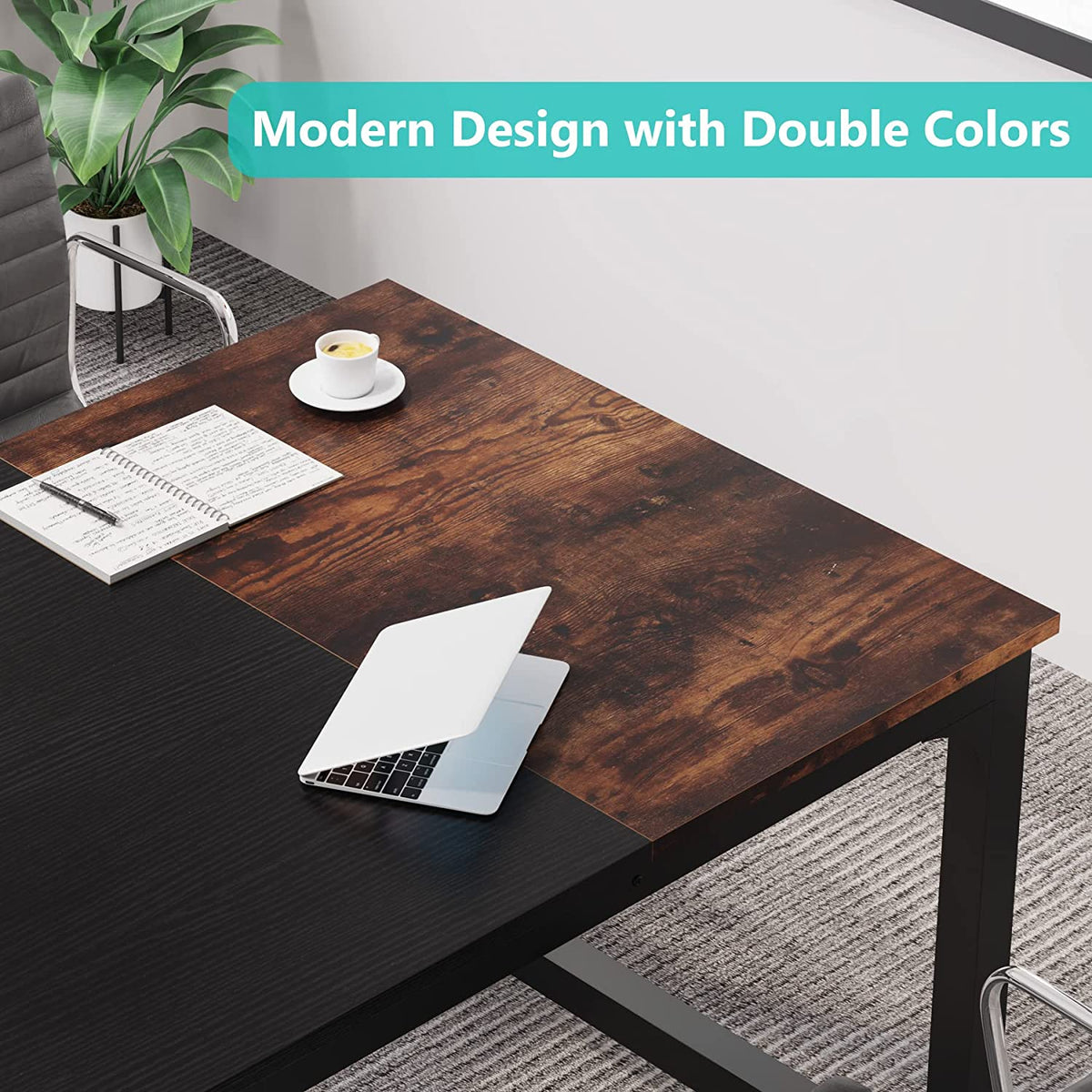 Large Conference Table , 6FT Vintage Style Computer Desk-Tribesigns
