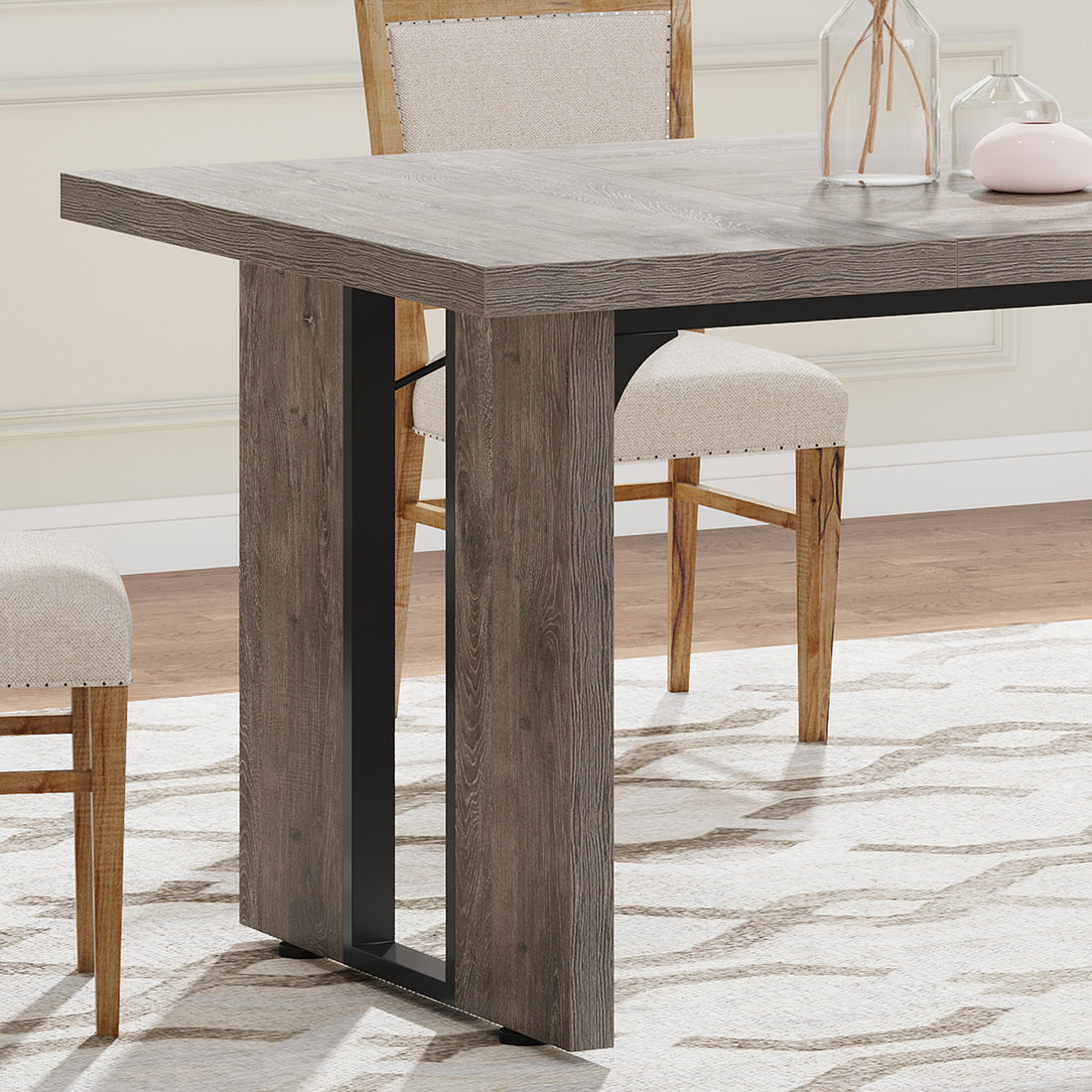 Tribesigns 71"Farmhouse Dining Breakfast Table for 6 to 8 People-Tribesigns