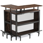 Tribesigns L-Shaped Home Bar Unit with Glasses Holders & Shelves