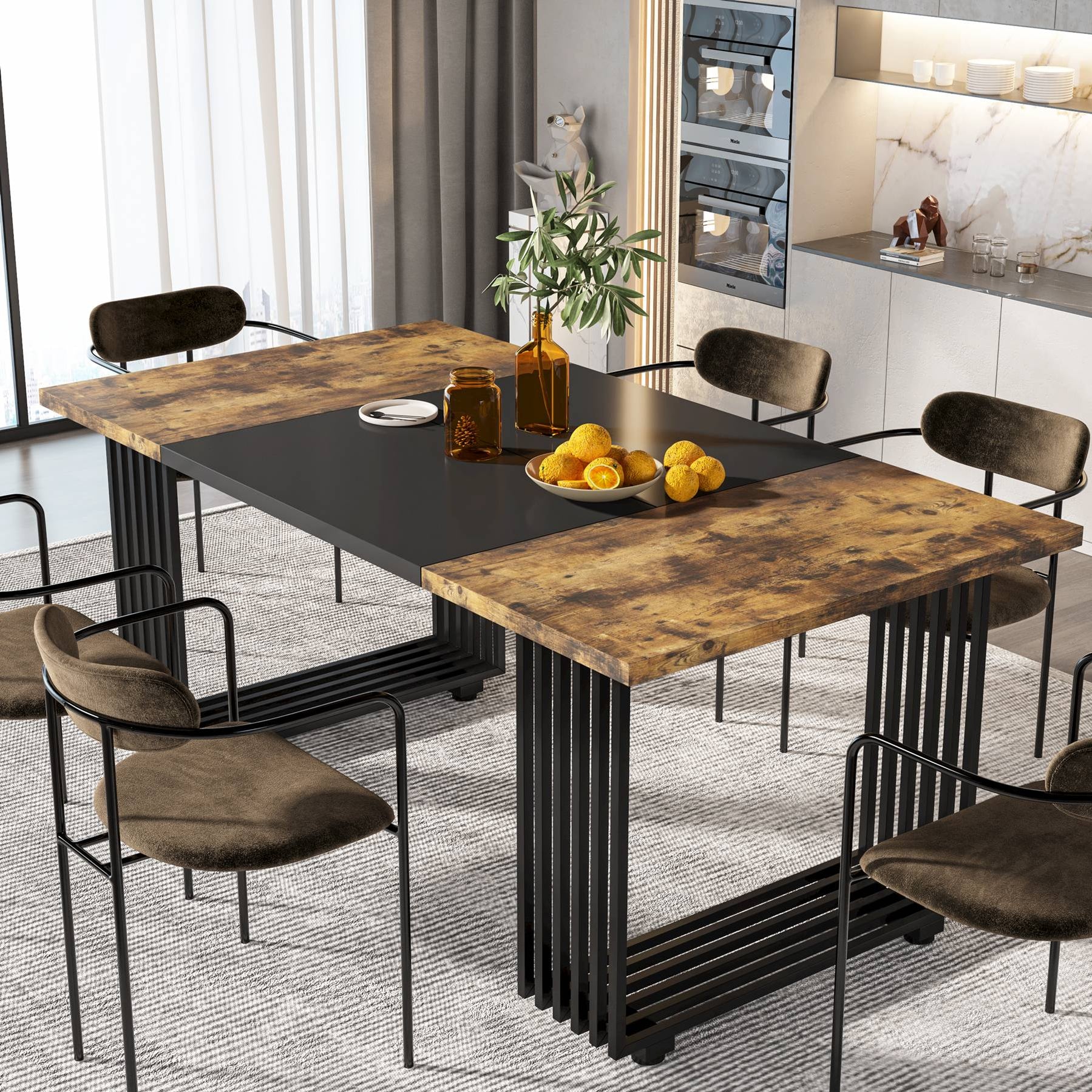 Tribesigns Dining Table, 70.8" Modern Kitchen Table for 6-8 People