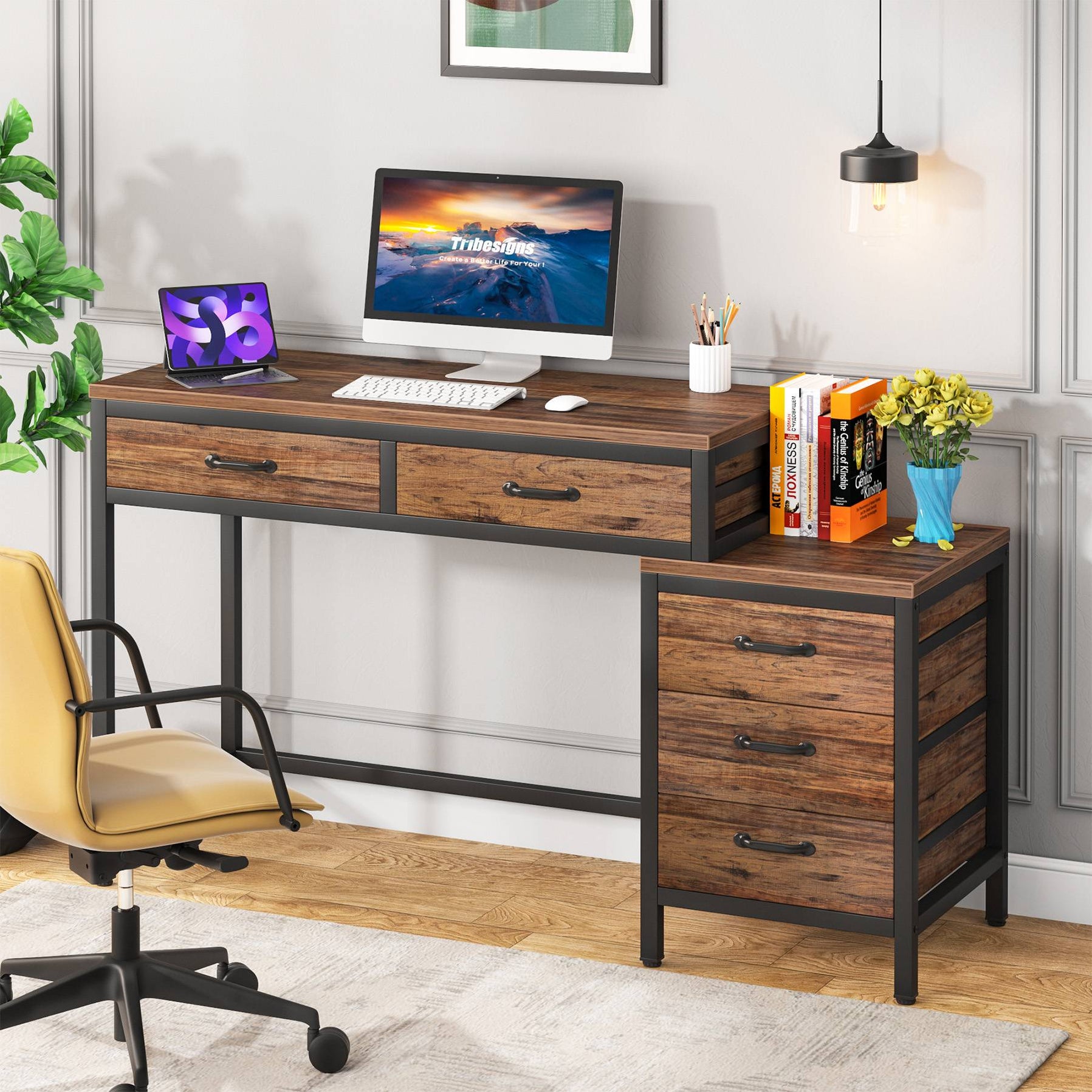 Desks With Drawers - Home & Office Furniture - Tribesigns