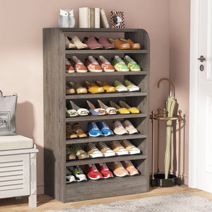 Tribesigns 8-Tier Shoe Rack, Wooden Shoe Shelf Shoe Storage Cabinet