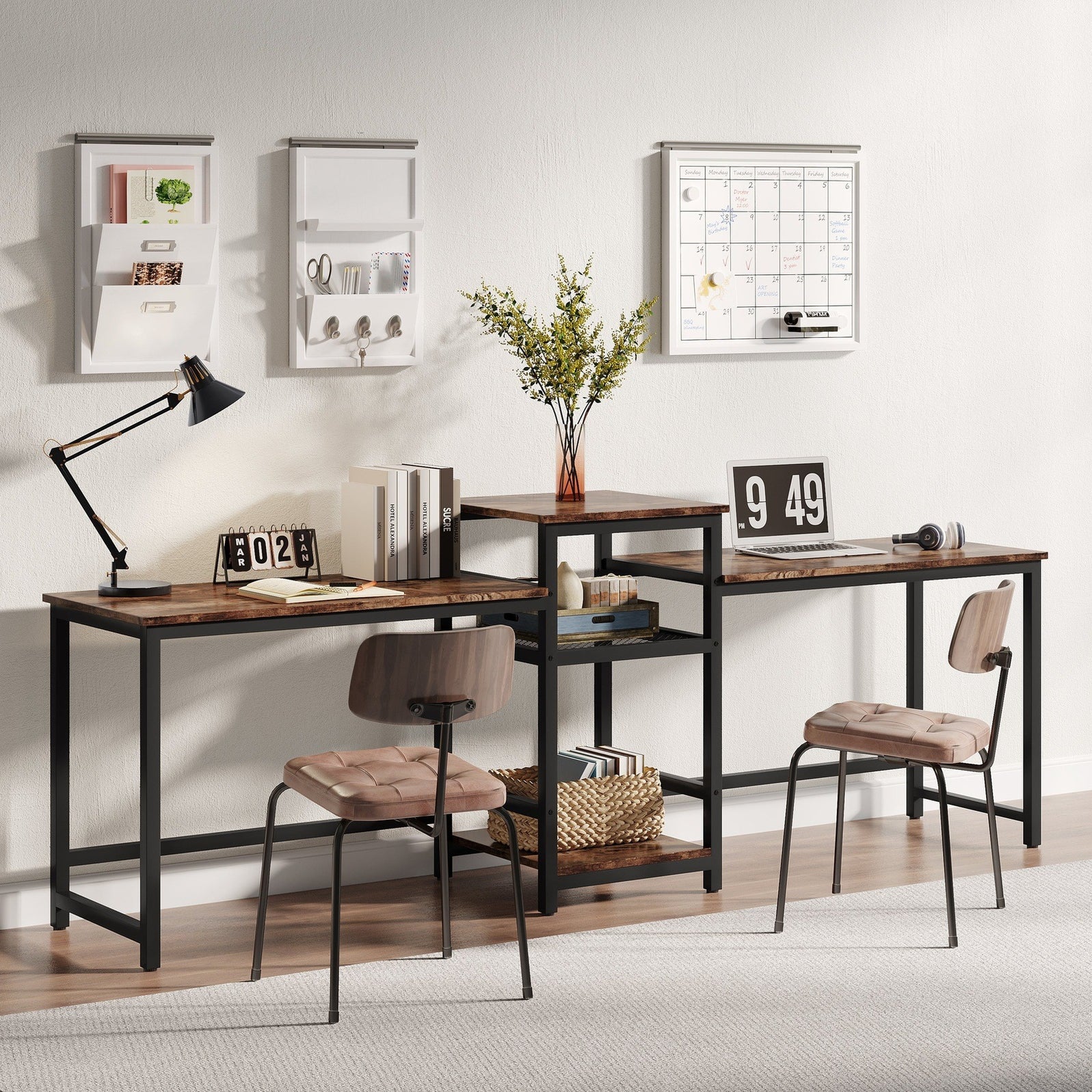 Two Person Desk/Double Desk Home Office -Tirbesigns Furniture — Tribesigns