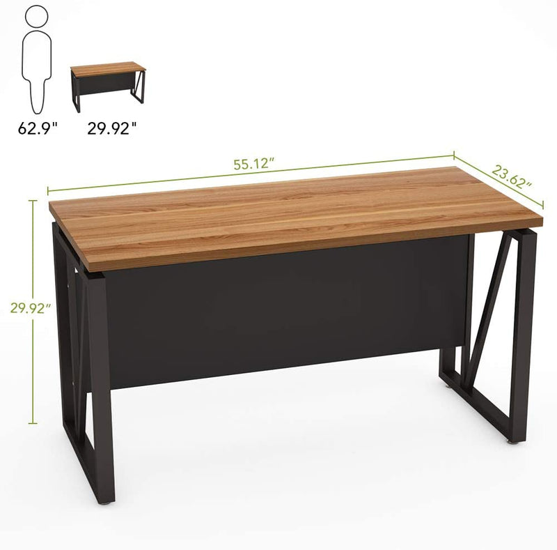 55 Inch Desk, Simple Computer Desk Modern Writing Desk-Tribesigns