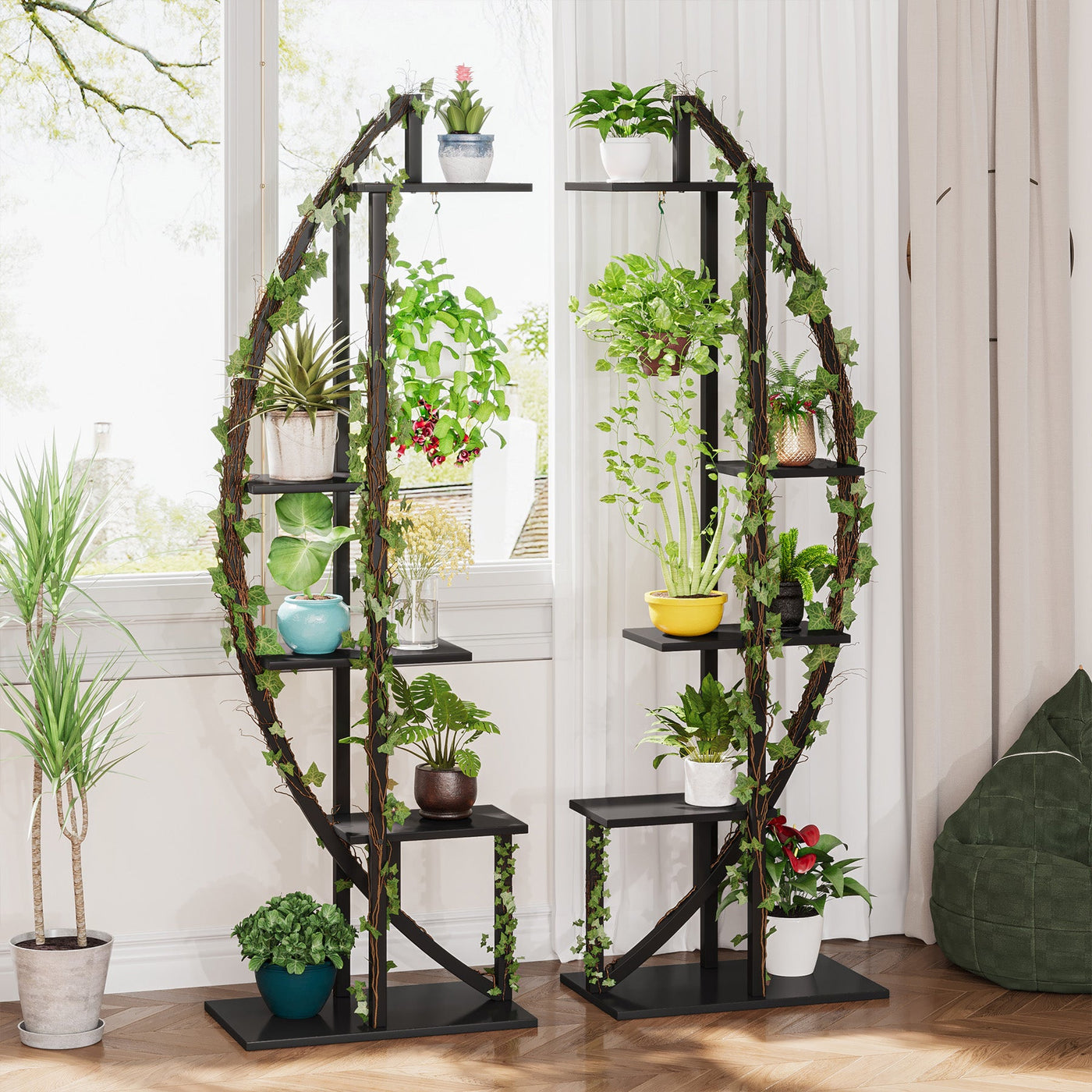 Tribesigns Plant Stand, 5-Tier Curved Flower Display Shelf Pack of 2 ...
