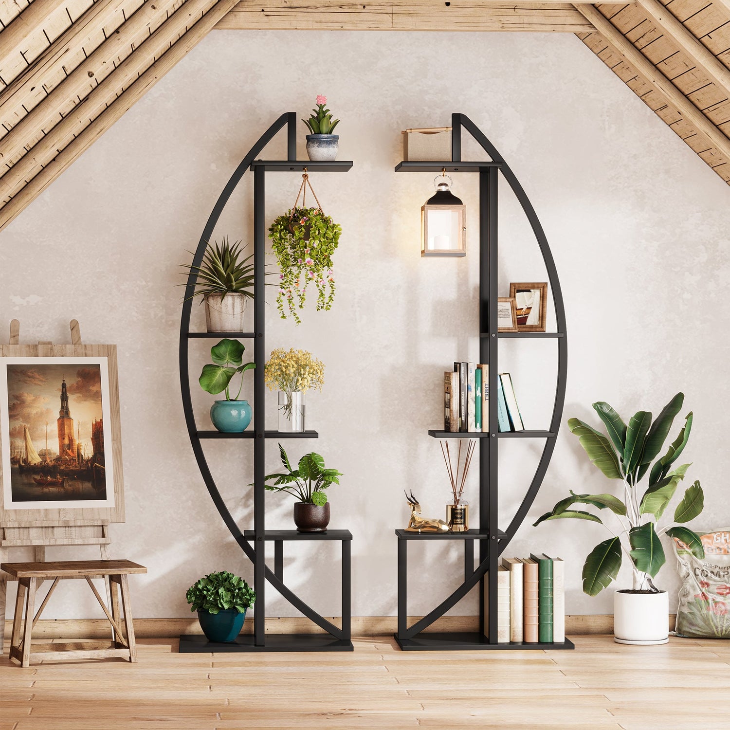 Tribesigns Plant Stand, 5-Tier Curved Flower Display Shelf Pack of 2 ...