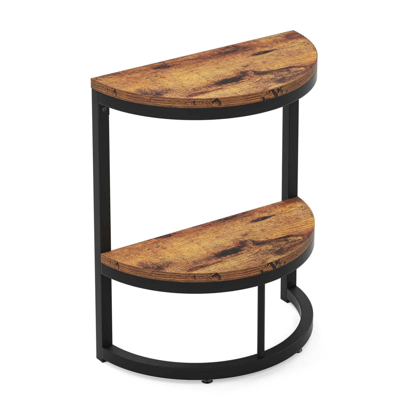 Tribesigns End Table, Half Round Narrow Side Table with Metal Frame