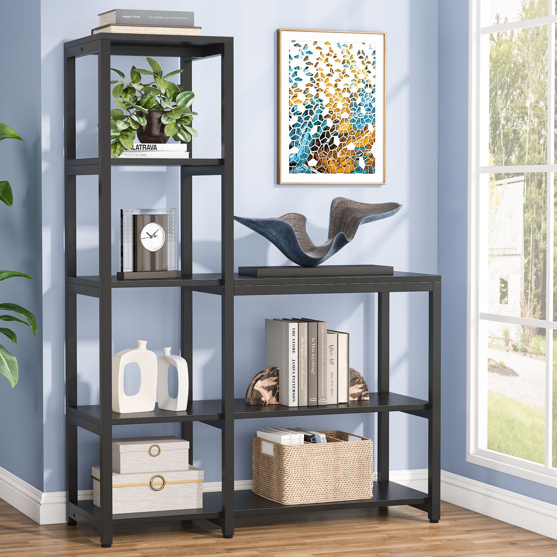 Tribesigns Ladder Bookshelf, 5-Tier Etagere Bookcase Display Rack