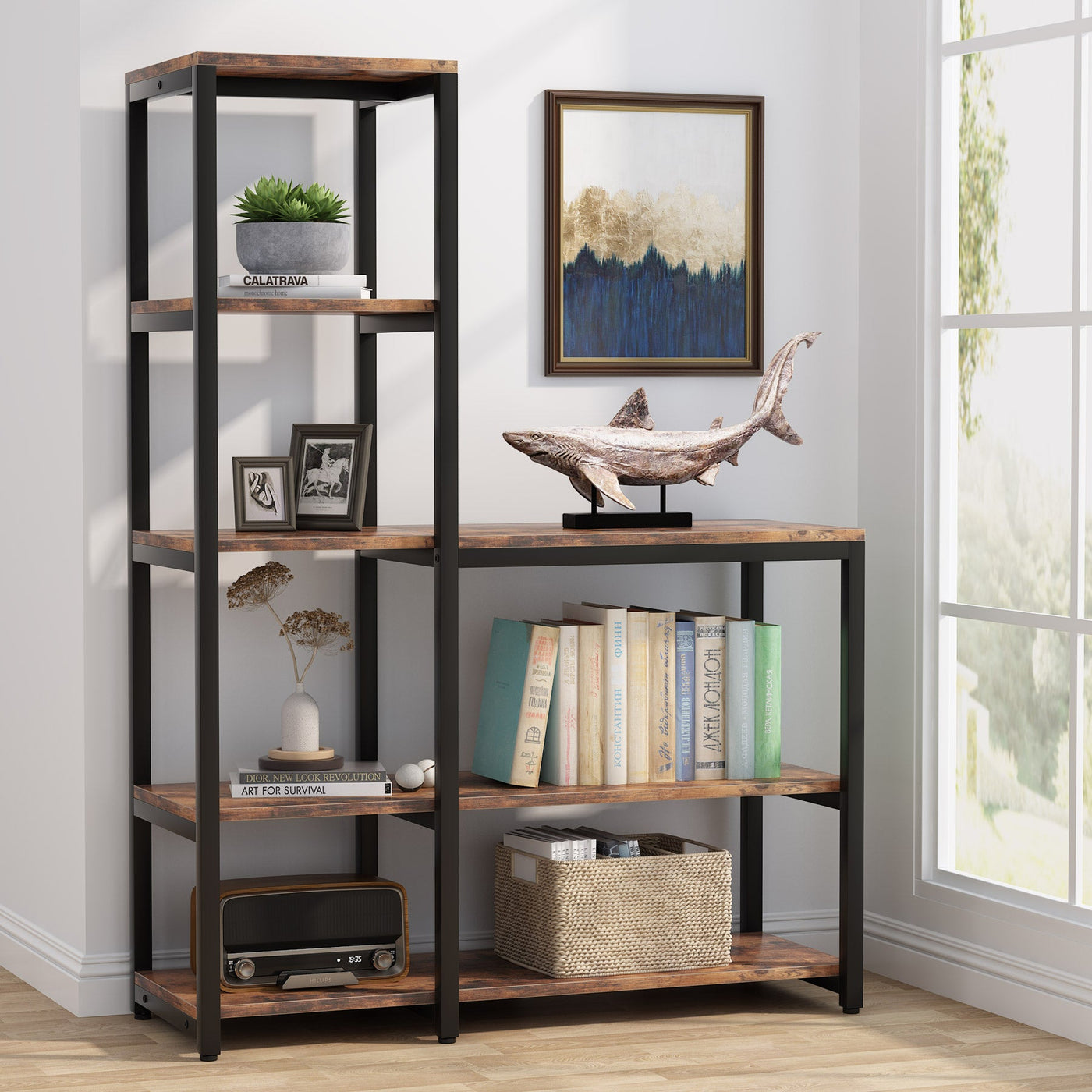 Tribesigns Ladder Bookshelf, 5-Tier Etagere Bookcase Display Rack ...