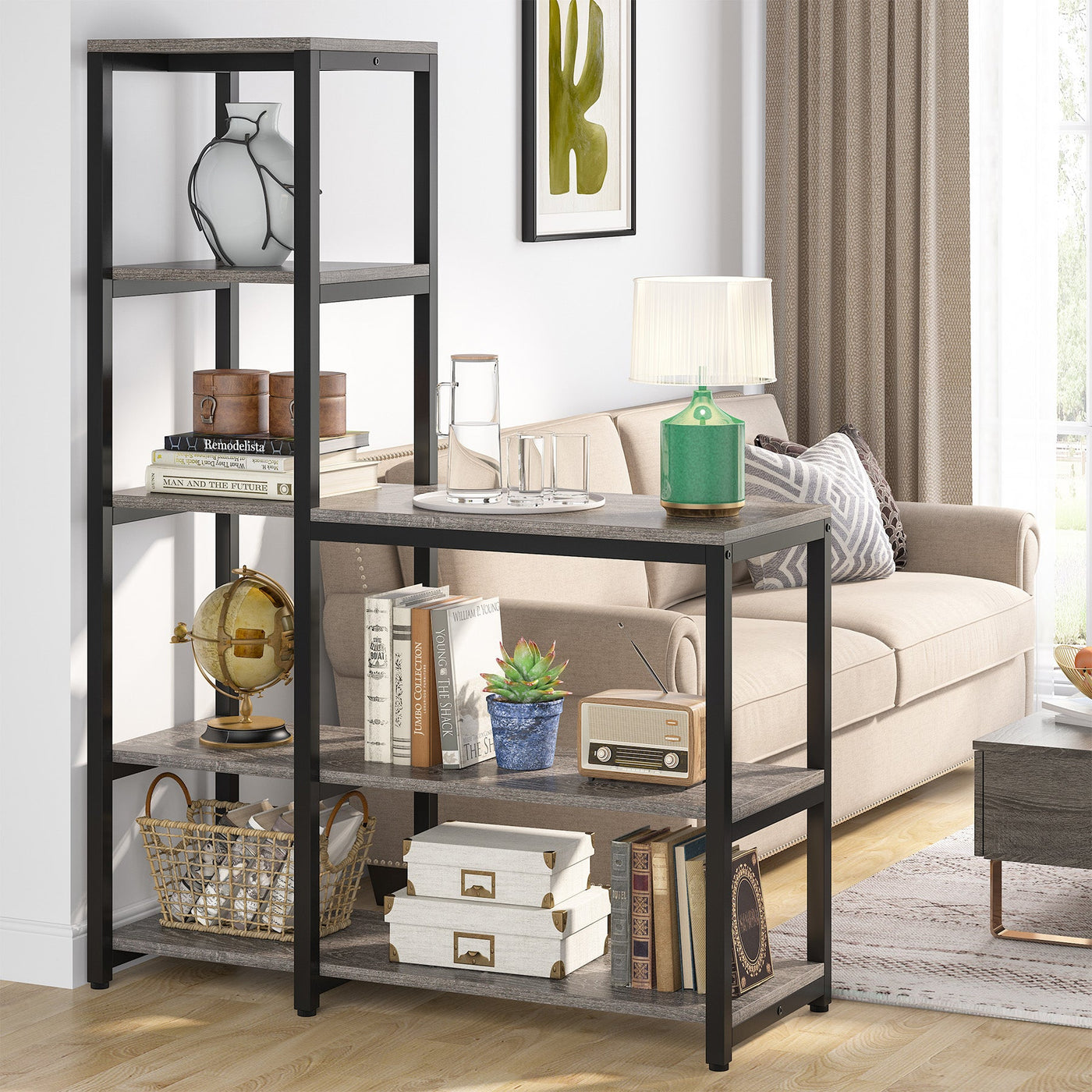 Tribesigns Ladder Bookshelf, 5-Tier Etagere Bookcase Display Rack
