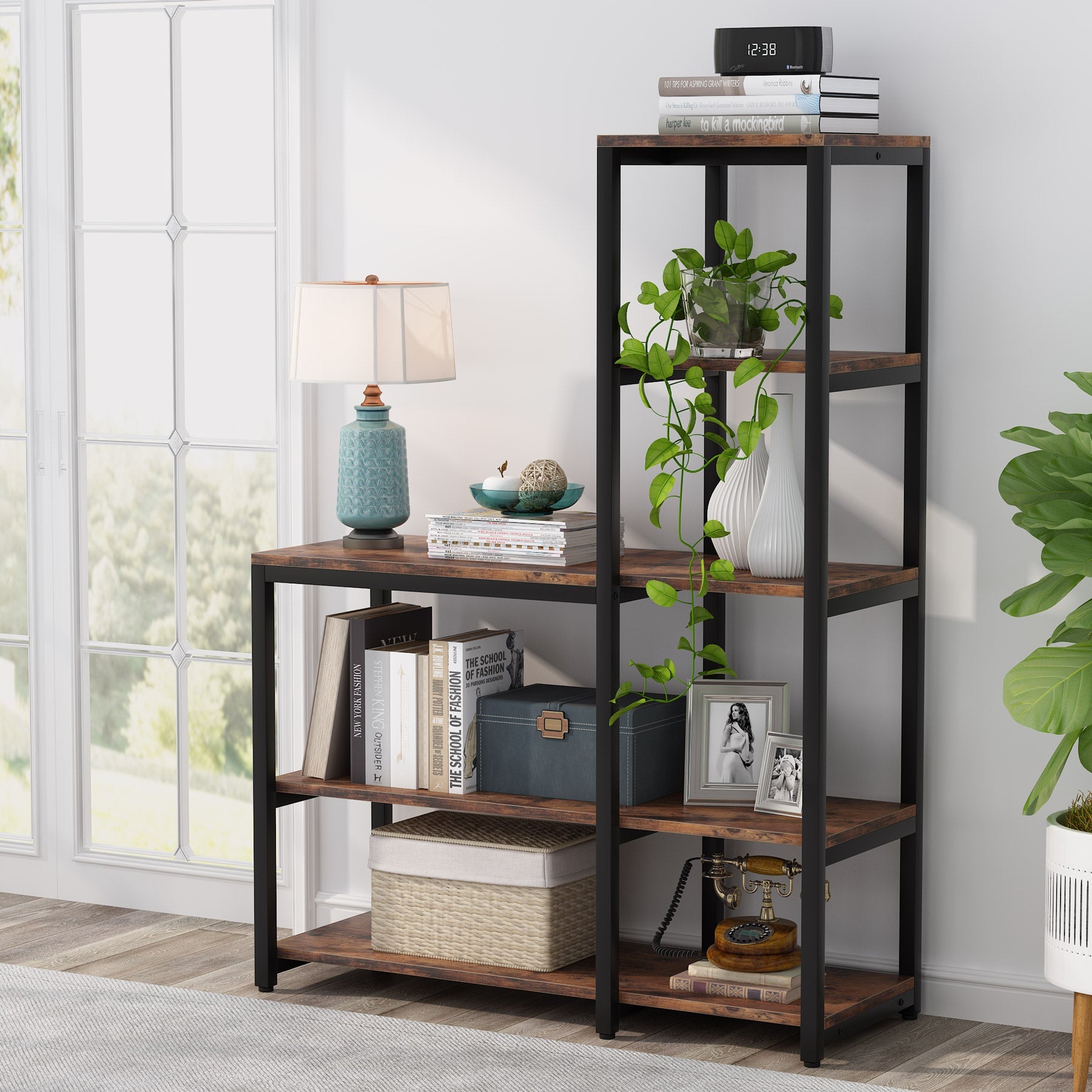 Tribesigns Ladder Bookshelf, 5-Tier Etagere Bookcase Display Rack ...