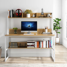 Tribesigns Computer Desk, Home Office Desk with Hutch & Storage Shelf