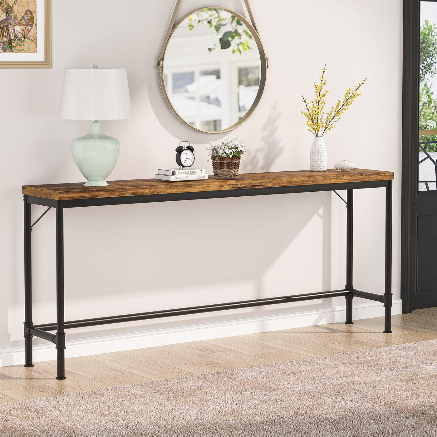 Tribesigns Console Table, 71-Inch Narrow Industrial Hallway Table